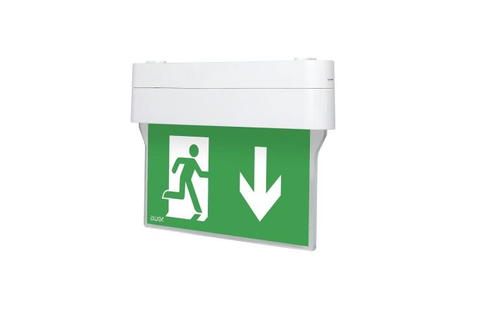 Oprawa awaryjna EXIT S LED 1W 1h jednozadaniowa AT autotest IP65 biała ...